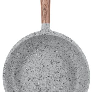 Phantom Chef 9.5" Frypan die-cast Aluminum with Granite Finish | PFOA Free | Nonstick Skillet | Induction Compatible | Egg-Omelet Frying Pans | Cookware Chef's Pan | Dishwasher and Oven Safe (Beige)