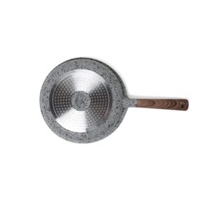 Phantom Chef 9.5" Frypan die-cast Aluminum with Granite Finish | PFOA Free | Nonstick Skillet | Induction Compatible | Egg-Omelet Frying Pans | Cookware Chef's Pan | Dishwasher and Oven Safe (Beige)