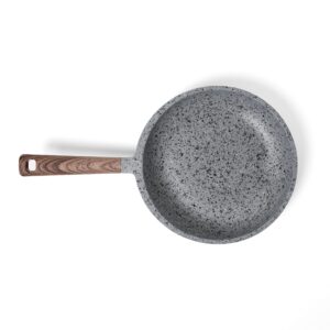 Phantom Chef 9.5" Frypan die-cast Aluminum with Granite Finish | PFOA Free | Nonstick Skillet | Induction Compatible | Egg-Omelet Frying Pans | Cookware Chef's Pan | Dishwasher and Oven Safe (Beige)