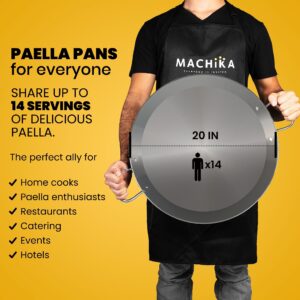 Machika Stainless Steel Pan | Stainless Steel Cookware | Induction Frying Pan for Paella and Rice Recipes | Ideal for Home Cooks, Restaurants & Catering | 14 Servings | 20 inches |