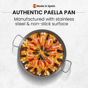 Machika Stainless Steel Pan | Stainless Steel Cookware | Induction Frying Pan for Paella and Rice Recipes | Ideal for Home Cooks, Restaurants & Catering | 14 Servings | 20 inches |