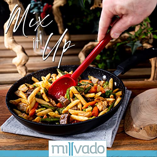 Millvado Nonstick Frying Pan, 11" Large Skillet With Heavy Duty Non Stick Coating, Silicone Easy Grip Handle, Induction Compatible Frying Pans