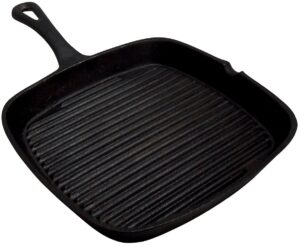 king kooker cisqs9s pre-seasoned cast iron square skillet, 9-inch