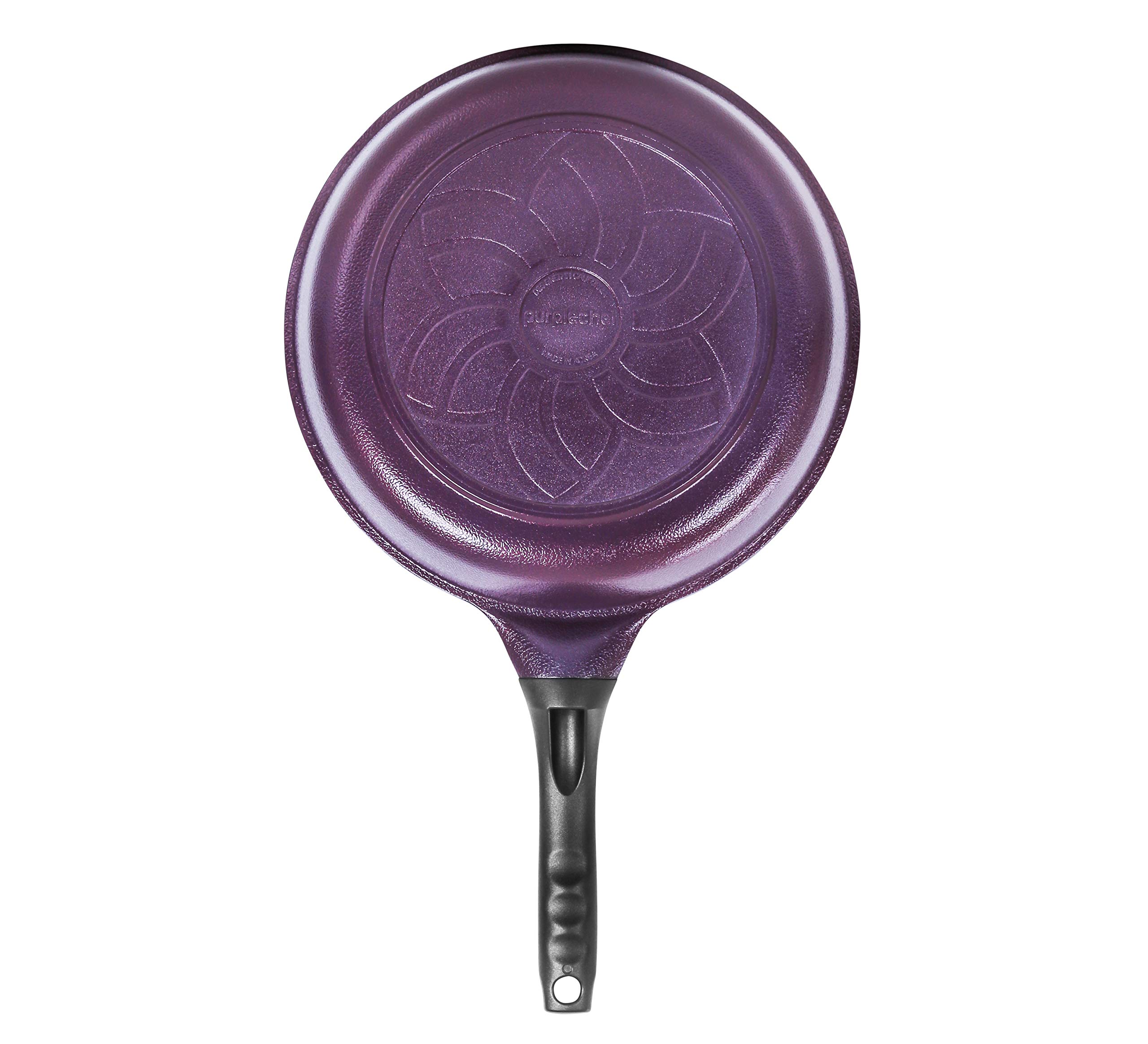 purplechef 10.5" "Perfect Pan Nonstick Frying Pan Omelet Skillet Cookware. INDUCTION COMPATIBLE