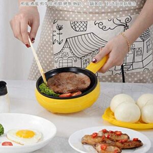 BULUSHI Cuisine 6-Inch Non-Stick Electric Skillet, Yellow Mini frying pan