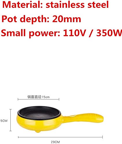 BULUSHI Cuisine 6-Inch Non-Stick Electric Skillet, Yellow Mini frying pan