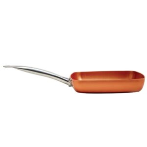 Copper Chef 9.5 Inch Square Frying Pan - Skillet with Ceramic Non Stick Coating. Perfect Cookware For Saute And Grill