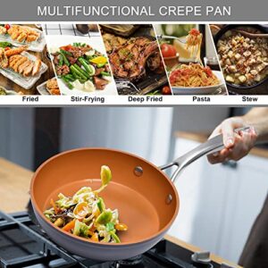 Sanalaiv 8 Inch Frying Pan Nonstick, Omelette Pan with Ceramic Coating, Induction Compatible, PFOA Free, Small Nonstick Pan Skillet, Egg Pan, Saute Pan