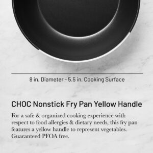 De Buyer CHOC Nonstick Fry Pan - 8” - Yellow Handle for Vegetables - 5-Layer PTFE Coating - Warp & Scratch Resistant - Made in France