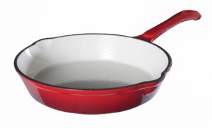 eternal living enameled cast iron 8" fry pan red