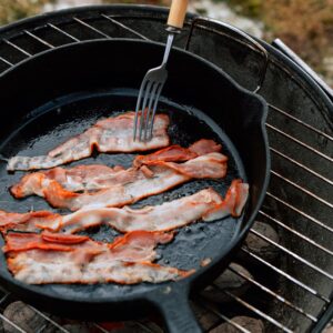 Lot45 Cast Iron Skillet with Silicone Handle Cover - 10in Cooking Round Cookware Frying Pan for Camping with Pot Holder