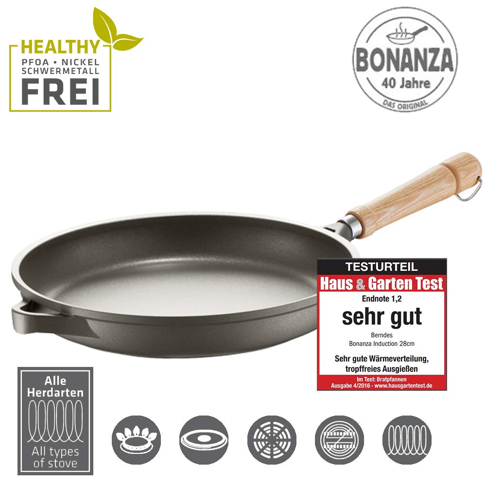 Berndes 0 Frying Pan Aluminium Black, Aluminium Wood, Black, 28 cm