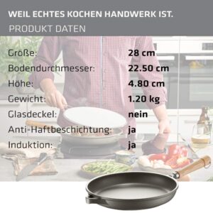 Berndes 0 Frying Pan Aluminium Black, Aluminium Wood, Black, 28 cm