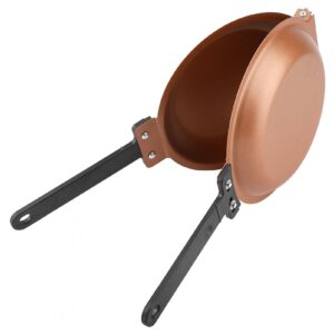 Double Sided Egg Frying Pan, Non-Stick Premium Iron Double Side Flip Pan Pancake Maker Household Kitchen Cookware for Pancake,Toasted Bread and Fried Egg