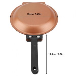 Double Sided Egg Frying Pan, Non-Stick Premium Iron Double Side Flip Pan Pancake Maker Household Kitchen Cookware for Pancake,Toasted Bread and Fried Egg