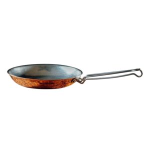 sertodo copper skillet pan | 8 inch diameter | patented stainless steel handle system | naturally non-stick tin lining, pure copper body | professional kitchen grade | elegant, durable, functional