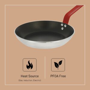 De Buyer CHOC Nonstick Fry Pan - 9.5” - Red Handle for Meat - 5-Layer PTFE Coating - Warp & Scratch Resistant - Made in France