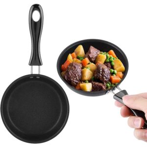 YEmirth Mini Pan for One Egg, 4.7" 12cm Mini Egg Frying Pan with Handle Heat Resistant Non Stick Pot, Portable Camping Cooking Omelet Pan for Gas Stove Induction Hob