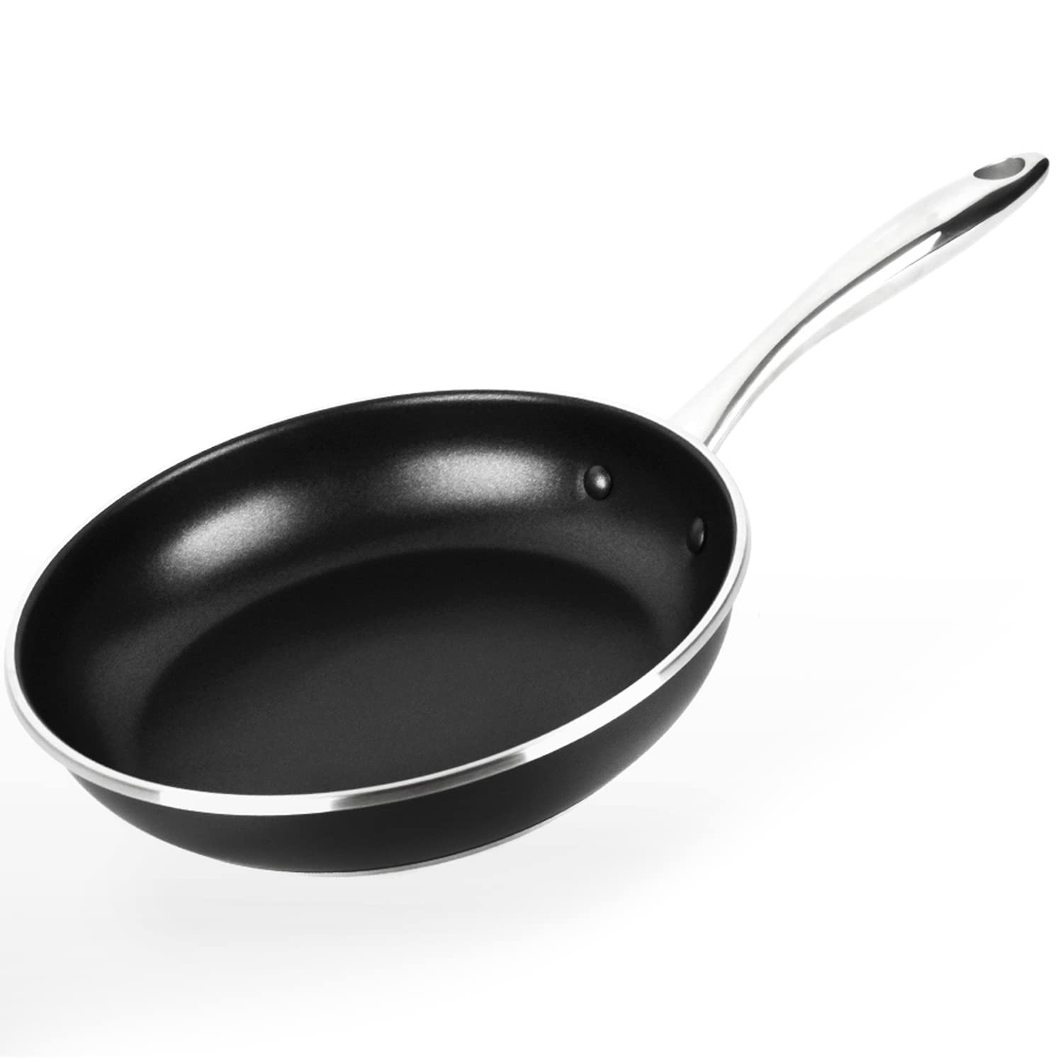 MAGEFESA Prisma – 9.4 inches Skillet, frying pan, made in 18/10 stainless steel, triple layer non-stick, for all types of kitchens, INDUCTION, dishwasher and oven safe up to 392ºF