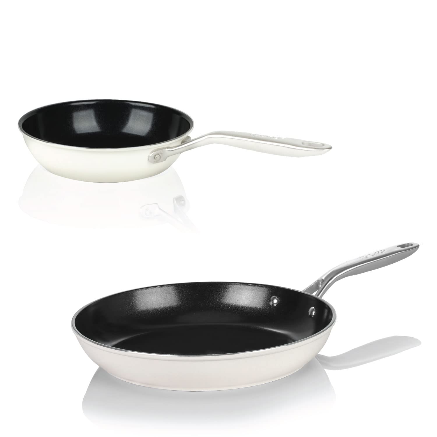 ValenCera by TeChef, Ceramic Nonstick Frying Pan Skillet Set, Nontoxic - Nontoxic - Free of PFAS, PFOA, PTFE (Frying Pan/Skillet Set, 8" and 12")