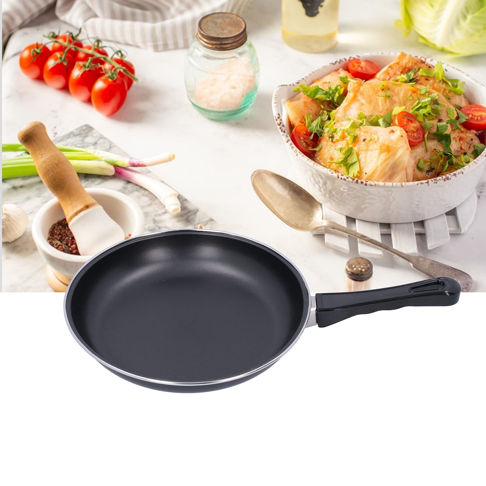 Hapivida Nonstick Fry Pan, Nonstick Skillet Multifunctional Stainless steel Cooking Pan, Durable Flat Bottom Pan for Cooking Eggs, Omelettes and More(25cm)