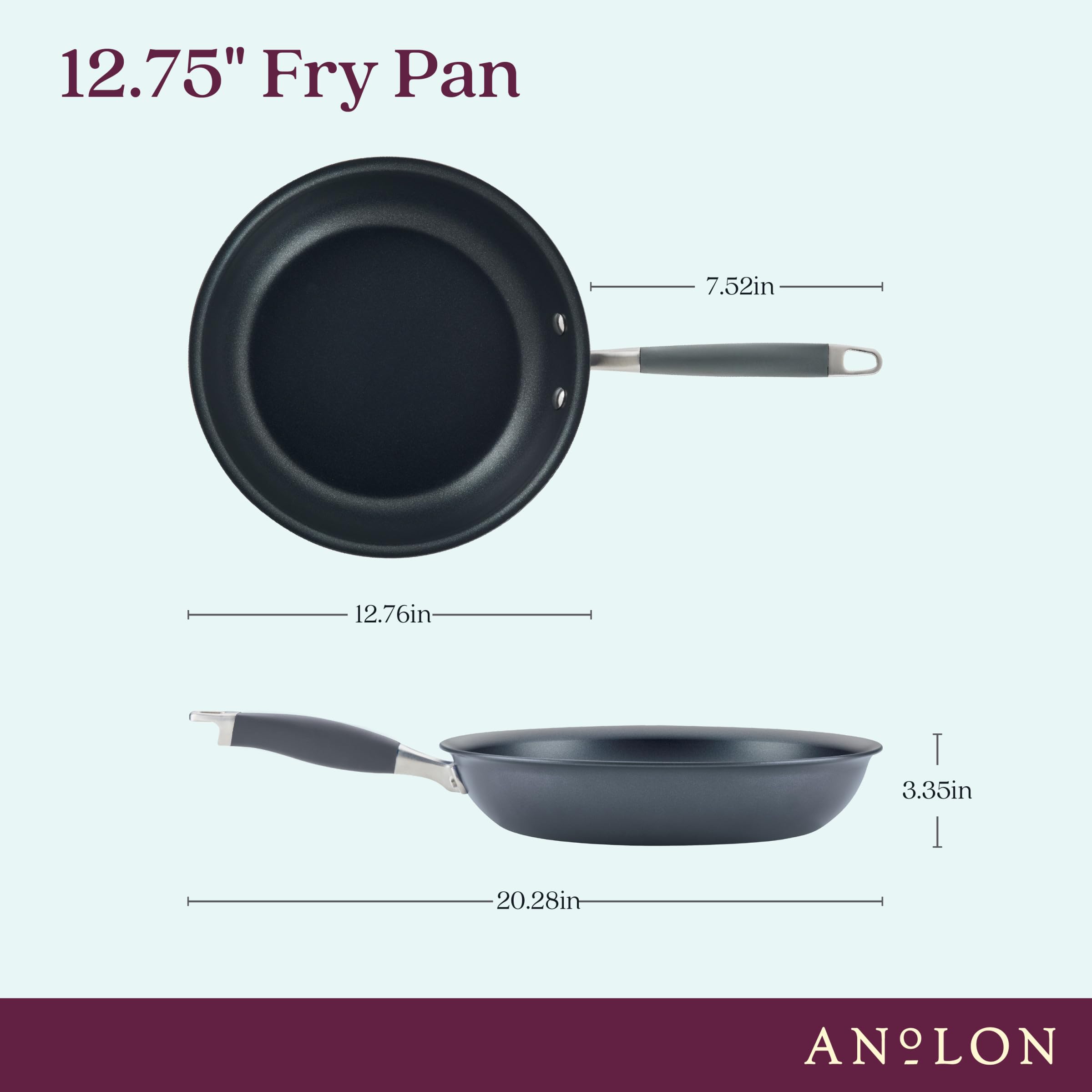 Anolon Advanced Home Hard Anodized Nonstick Frying Pan/Skillet, 12.75 Inch, Moonstone