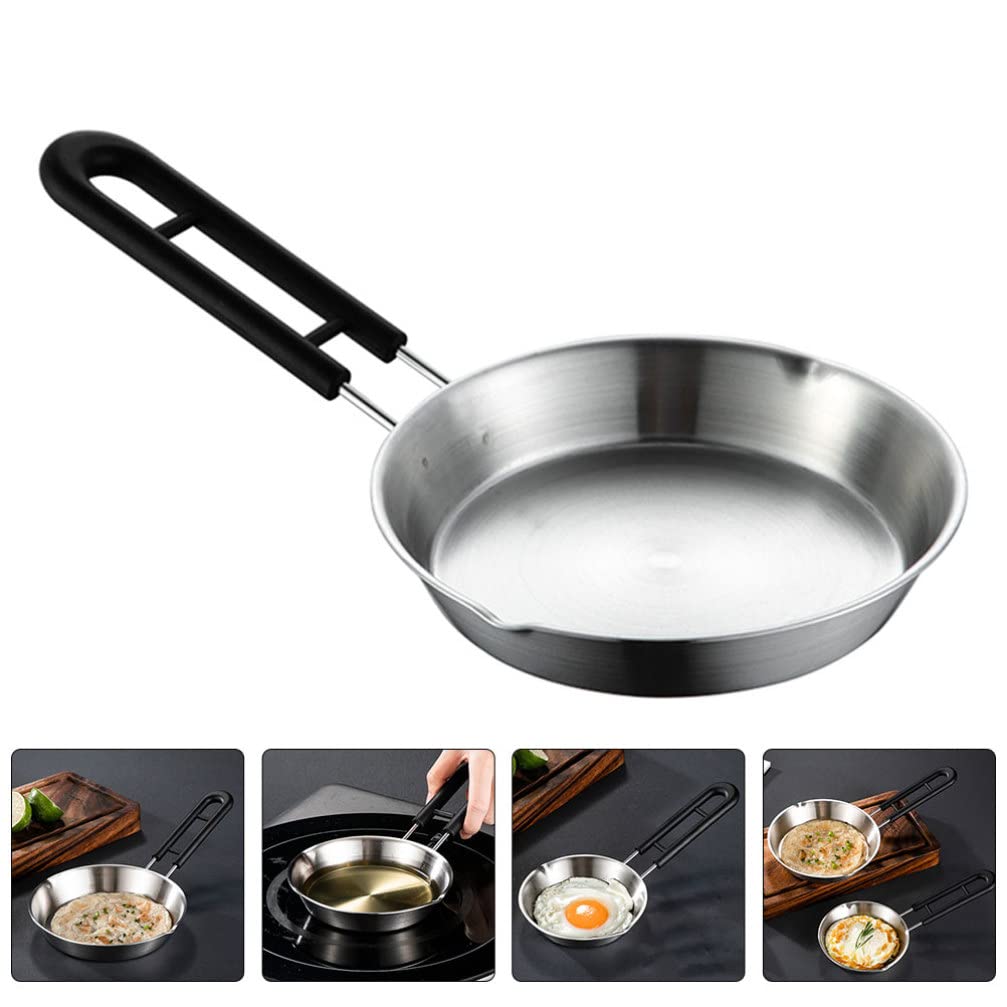 Hemoton Stainless Steel Pan Sandwich Maker Induction Frying Pan Stainless Steel Frying Pan Nonstick Frying Pan Stainless Skillet Kitchen Cooking Pan Sandwich Toaster Press English Muffins