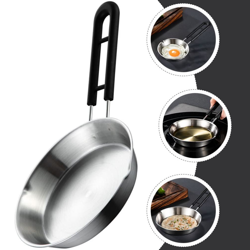 Hemoton Stainless Steel Pan Sandwich Maker Induction Frying Pan Stainless Steel Frying Pan Nonstick Frying Pan Stainless Skillet Kitchen Cooking Pan Sandwich Toaster Press English Muffins