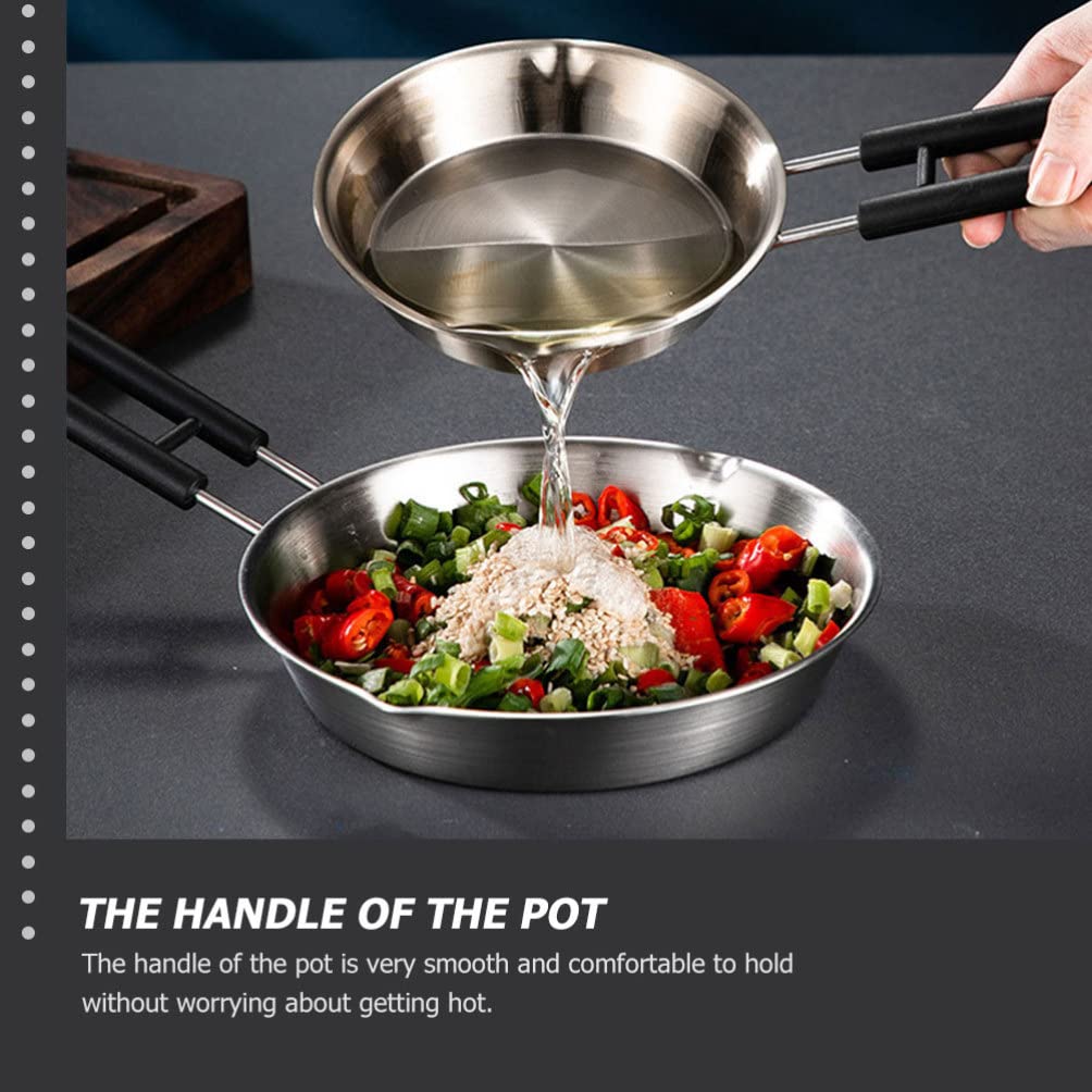 Hemoton Stainless Steel Pan Sandwich Maker Induction Frying Pan Stainless Steel Frying Pan Nonstick Frying Pan Stainless Skillet Kitchen Cooking Pan Sandwich Toaster Press English Muffins