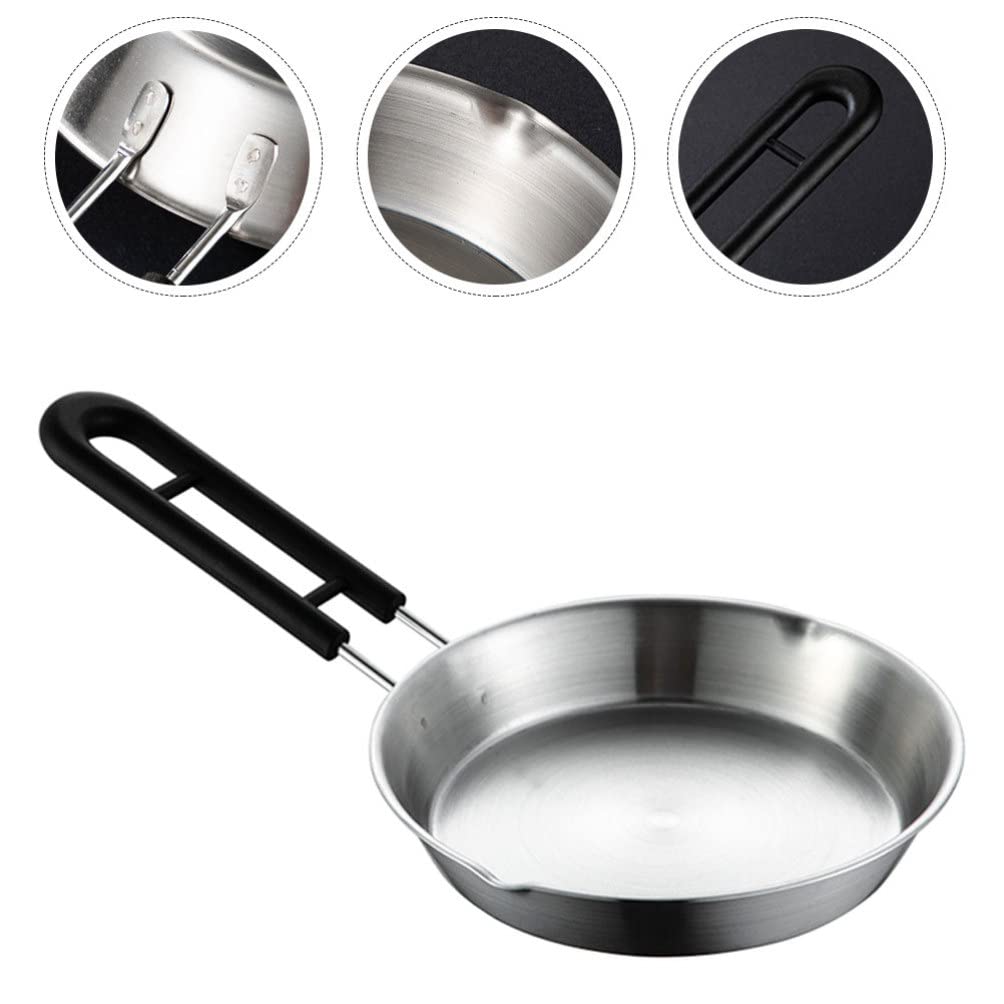 Hemoton Stainless Steel Pan Sandwich Maker Induction Frying Pan Stainless Steel Frying Pan Nonstick Frying Pan Stainless Skillet Kitchen Cooking Pan Sandwich Toaster Press English Muffins