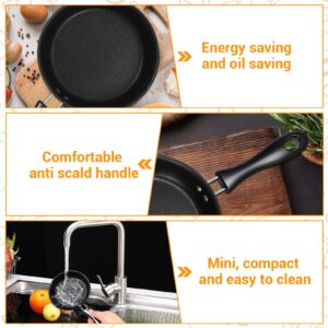 Housoutil Small Cast Iron Skillet Fry Pan, 5 inch/ 12cm Egg Frying Pan Non- stick Omelet Pans Suitable for Gas Stove, Induction Cooker, Halogen Stove