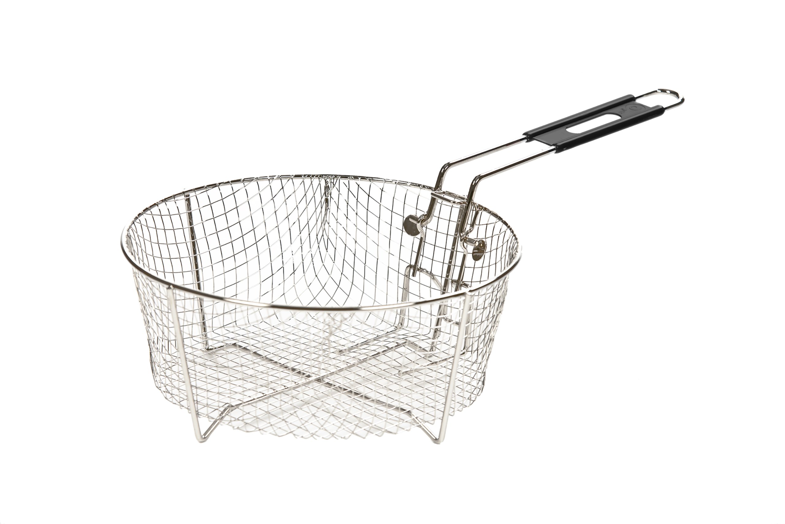 Lodge L10CF3 Cast Iron Covered Deep Skillet, Pre-Seasoned, 5-Quart & 10FB2 Deep Fry Basket, 10.25-inch