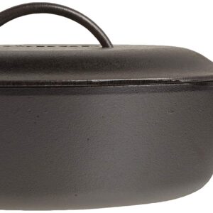 Lodge L10CF3 Cast Iron Covered Deep Skillet, Pre-Seasoned, 5-Quart & 10FB2 Deep Fry Basket, 10.25-inch