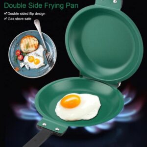 Zerodis Baking Pan, Folding Frying Pan Steel Double-Sided Flip Frying Pan Non-Stick Pancake Maker for Gas Stove, Induction Cooker