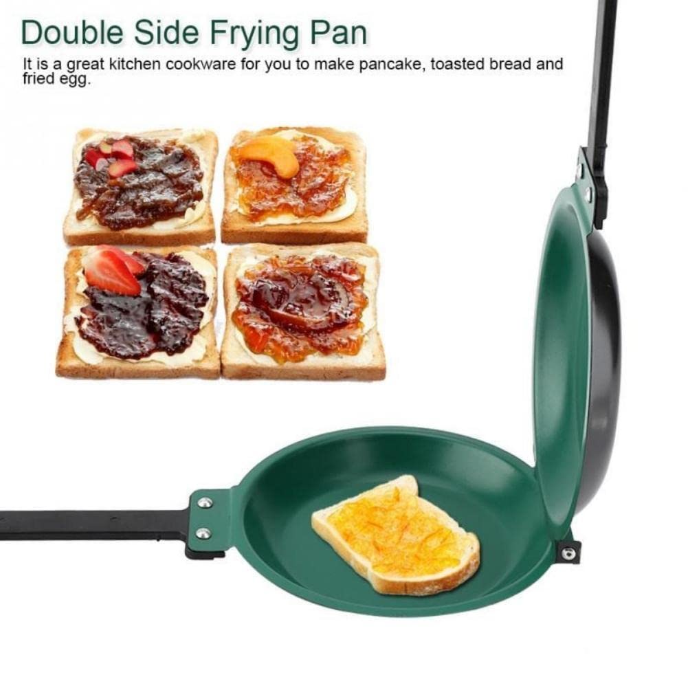 Zerodis Baking Pan, Folding Frying Pan Steel Double-Sided Flip Frying Pan Non-Stick Pancake Maker for Gas Stove, Induction Cooker