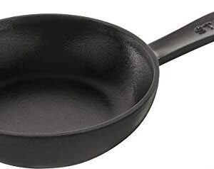 Staub 40501-142 Skillet Black, 6.3 inches (16 cm), Enameled Casting, Iron, Induction Compatible