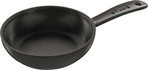 Staub 40501-142 Skillet Black, 6.3 inches (16 cm), Enameled Casting, Iron, Induction Compatible