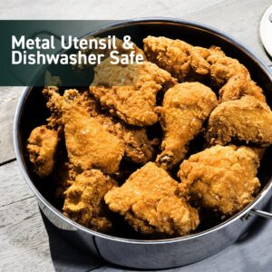 HexClad Hybrid Nonstick Sauté Pan and Lid, Chicken Fryer, 7-Quart, Dishwasher and Oven-Safe, Compatible with All Cooktops