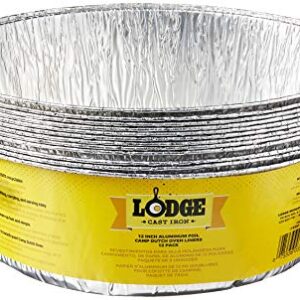 Lodge A12F12 12-Inch Aluminum Foil Dutch Oven Liners, 12-Pack, Silver