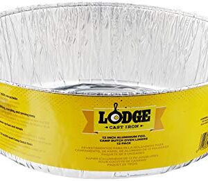 Lodge A12F12 12-Inch Aluminum Foil Dutch Oven Liners, 12-Pack, Silver