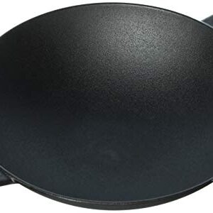 Jim Beam 12'' Pre Seasoned Heavy Duty Construction Cast Iron Grilling Wok, Griddle and Stir Fry Pan