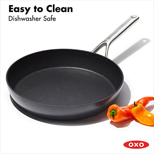 OXO Professional Hard Anodized PFAS-Free Nonstick, 12" Frying Pan Skillet, Induction, Diamond reinforced Coating, Dishwasher Safe, Oven Safe, Black