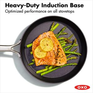 OXO Professional Hard Anodized PFAS-Free Nonstick, 12" Frying Pan Skillet, Induction, Diamond reinforced Coating, Dishwasher Safe, Oven Safe, Black