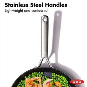 OXO Professional Hard Anodized PFAS-Free Nonstick, 12" Frying Pan Skillet, Induction, Diamond reinforced Coating, Dishwasher Safe, Oven Safe, Black