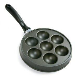 norpro nonstick stuffed pancake pan, munk/aebleskiver/ebelskiver 16.5″ x 9″ x 1.25″ black