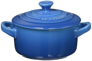 le creuset stoneware mini round cocotte, 8 oz., marseille