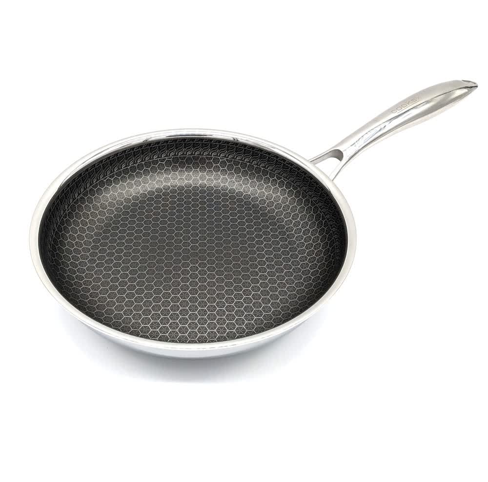 Cooksy 9 Inch Hexagon Surface Hybrid Stainless Steel Frying Pan