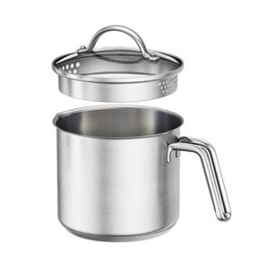 1.5 quart stainless steel saucepan with pour spout, saucepan with lid, mini milk pan with spout - perfect for boiling milk, sauce, gravies, pasta, noodles