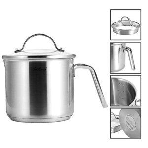 1.5 Quart Stainless Steel Saucepan With Pour Spout, Saucepan With Lid, Mini Milk Pan With Spout - Perfect For Boiling Milk, Sauce, Gravies, Pasta, Noodles