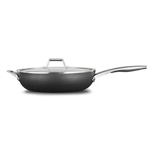 calphalon premier hard-anodized nonstick cookware, 13-inch deep skillet with cover